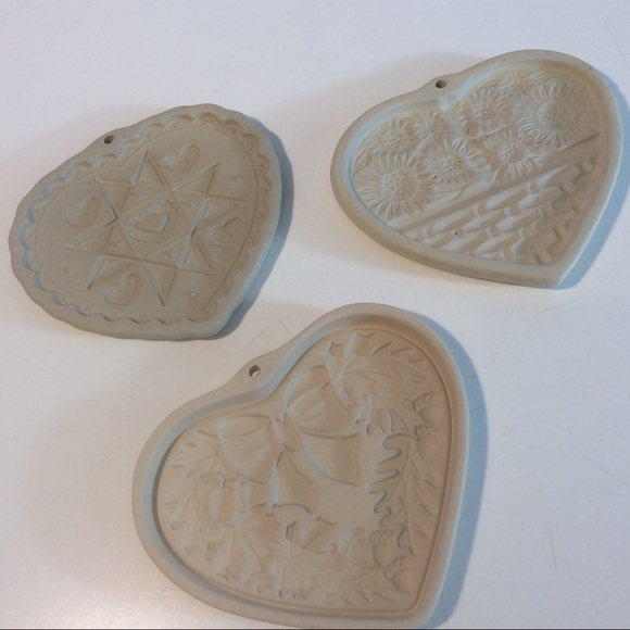 The Pampered Chef | Kitchen | 3 Pampered Chef Heart Shaped Stone Cookie ...
